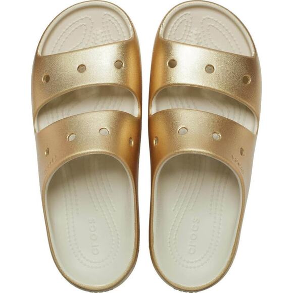 CROCS | Shoes | Crocs Gold Metallic Unisex 2 Slipon Comfort Sandal Nwt ...